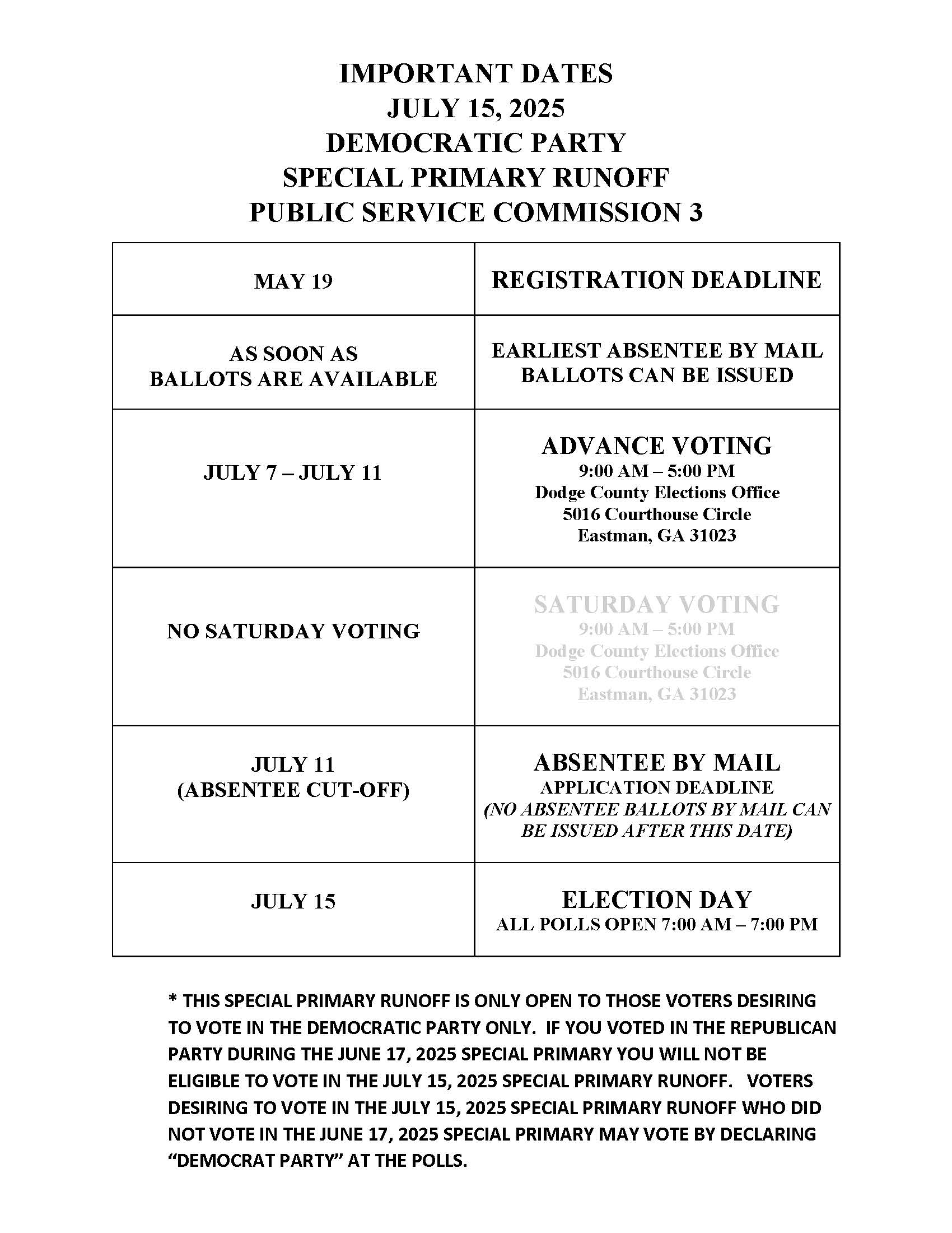 Elections – Dodge County Georgia